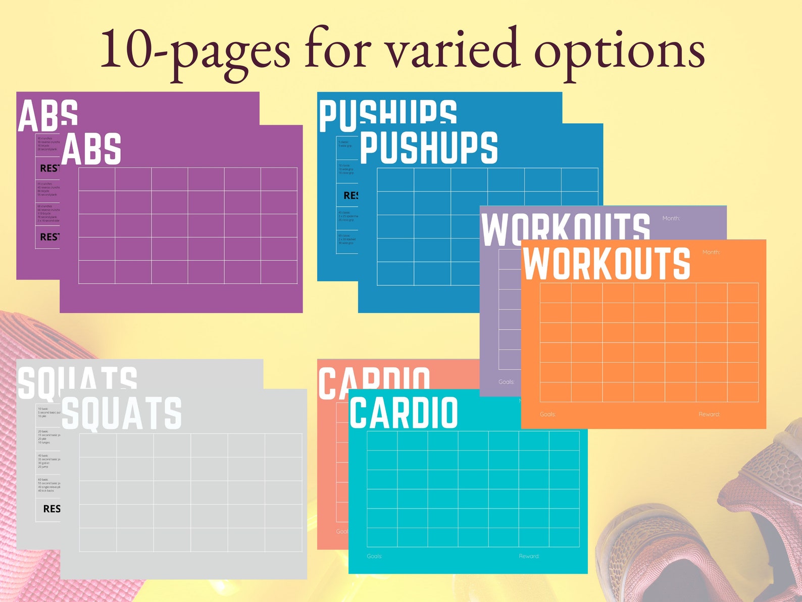 Printable Workout Calendar Track Your Fitness With a Printable and ...