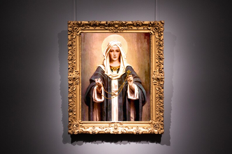 DIGITAL DOWNLOAD Our Lady of the Rosary Fine Art Print 1800s Art by CB ...