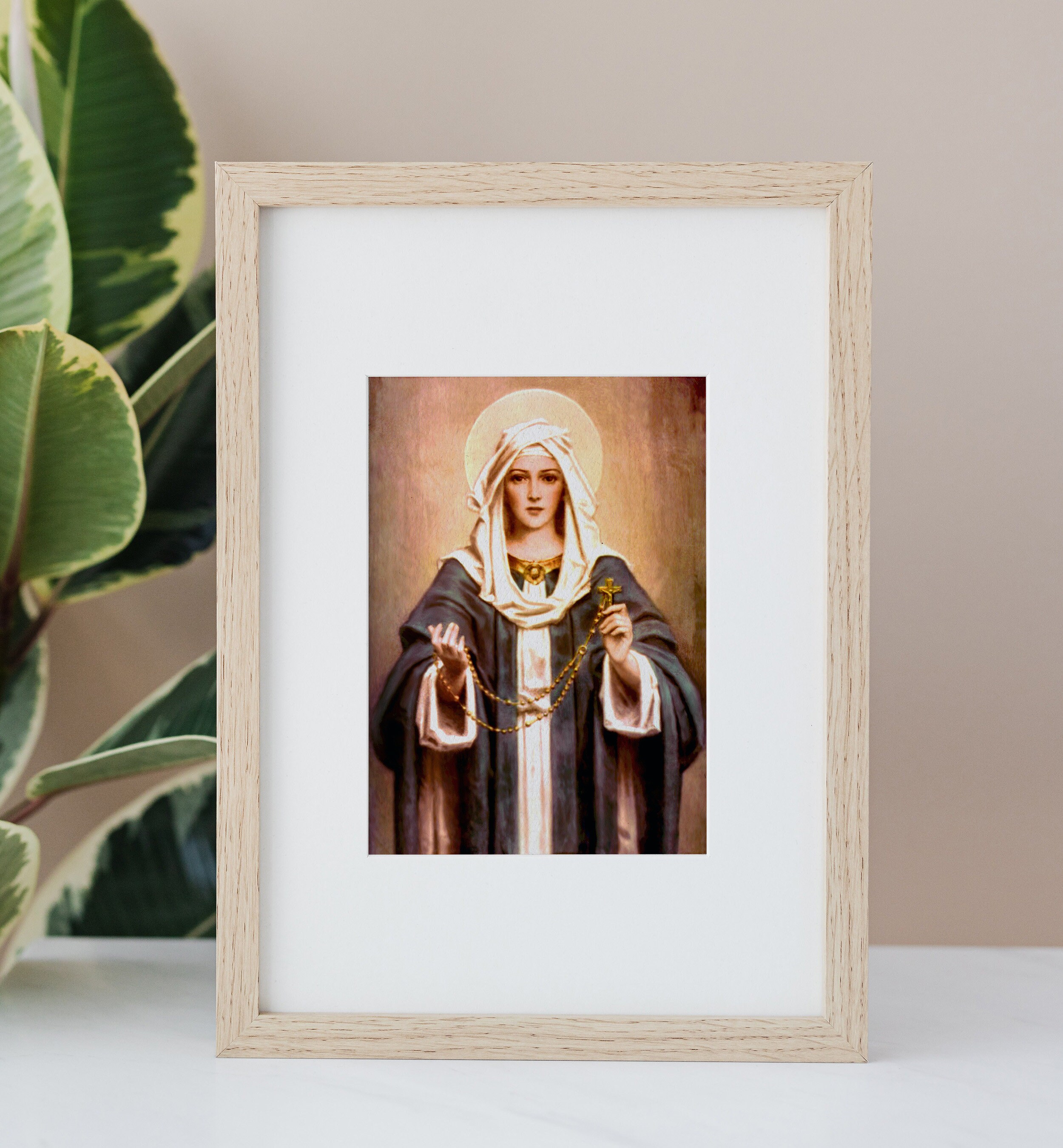 DIGITAL DOWNLOAD Our Lady of the Rosary Fine Art Print 1800s Art by CB ...