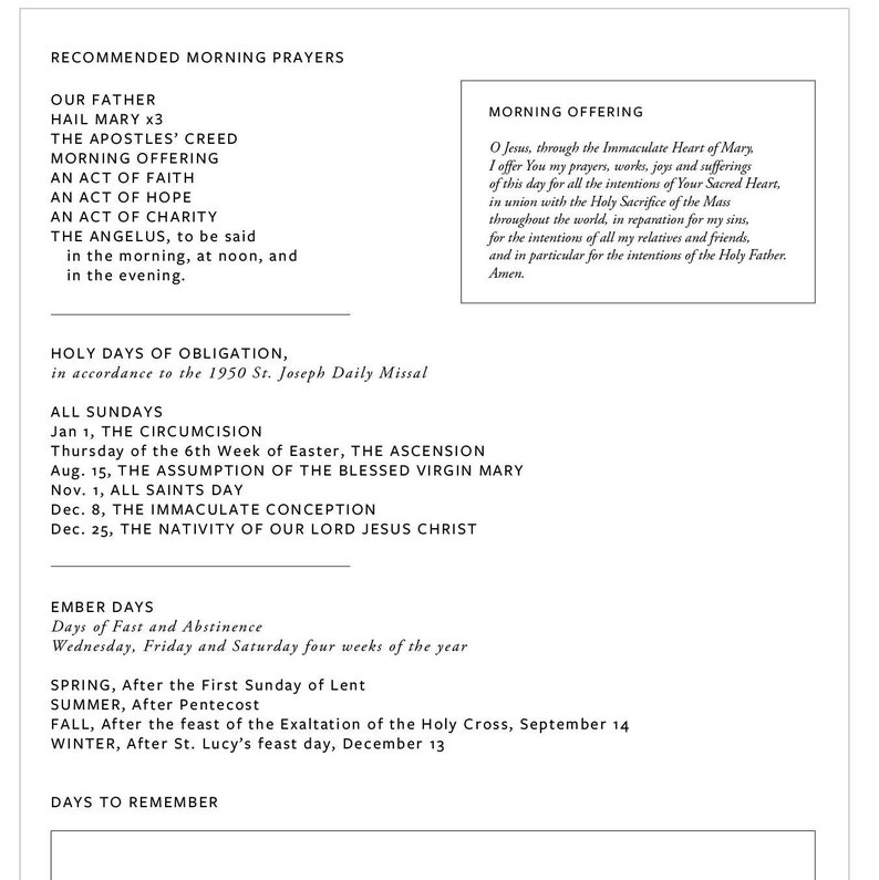 Weekly Lesson Planner | Printable PDF | Digital Download | Catholic ...