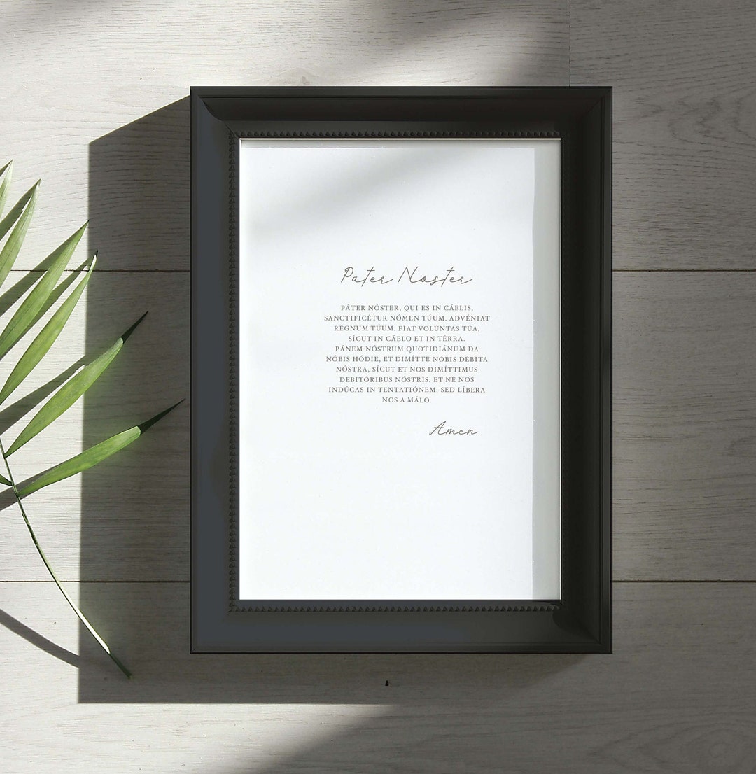 Pater Naster Prayer, Our Father in Latin | Digital Download, Catholic ...