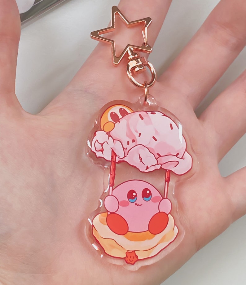 Kirby Flying Pancake Keychain fanmade - Etsy