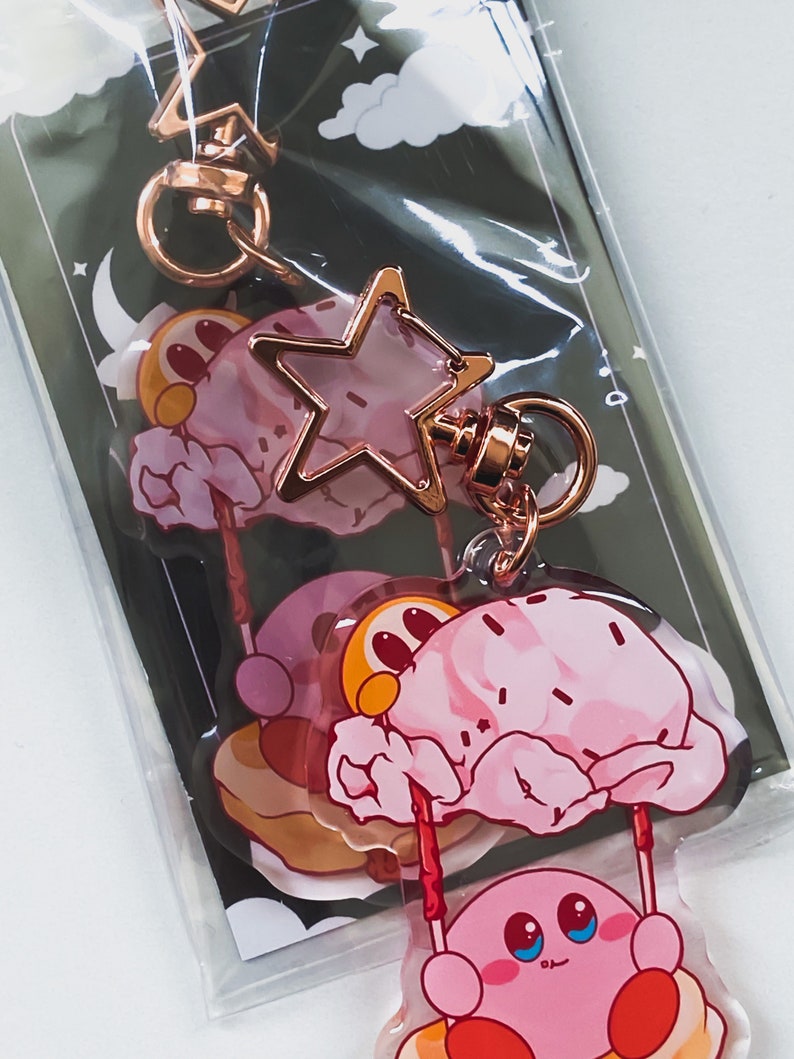 Kirby Flying Pancake Keychain fanmade - Etsy