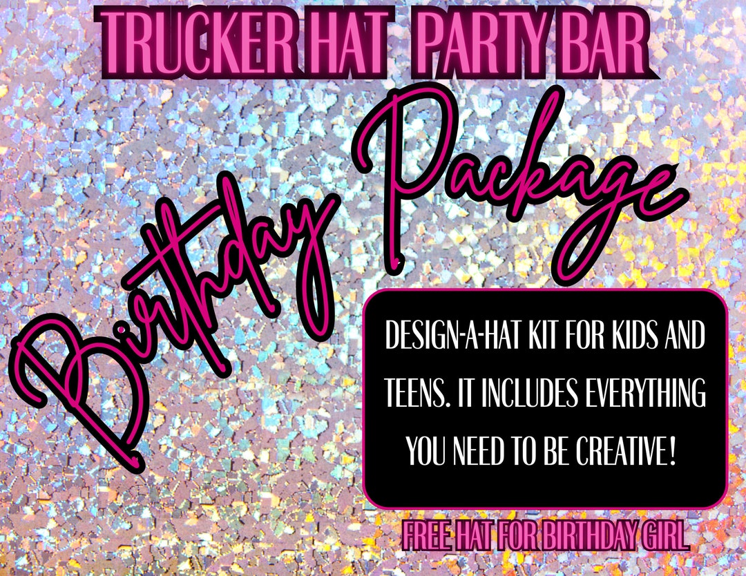 Custom Trucker Hat Bar in a Box - Birthday Activity Box YOUTH SIZE - Etsy