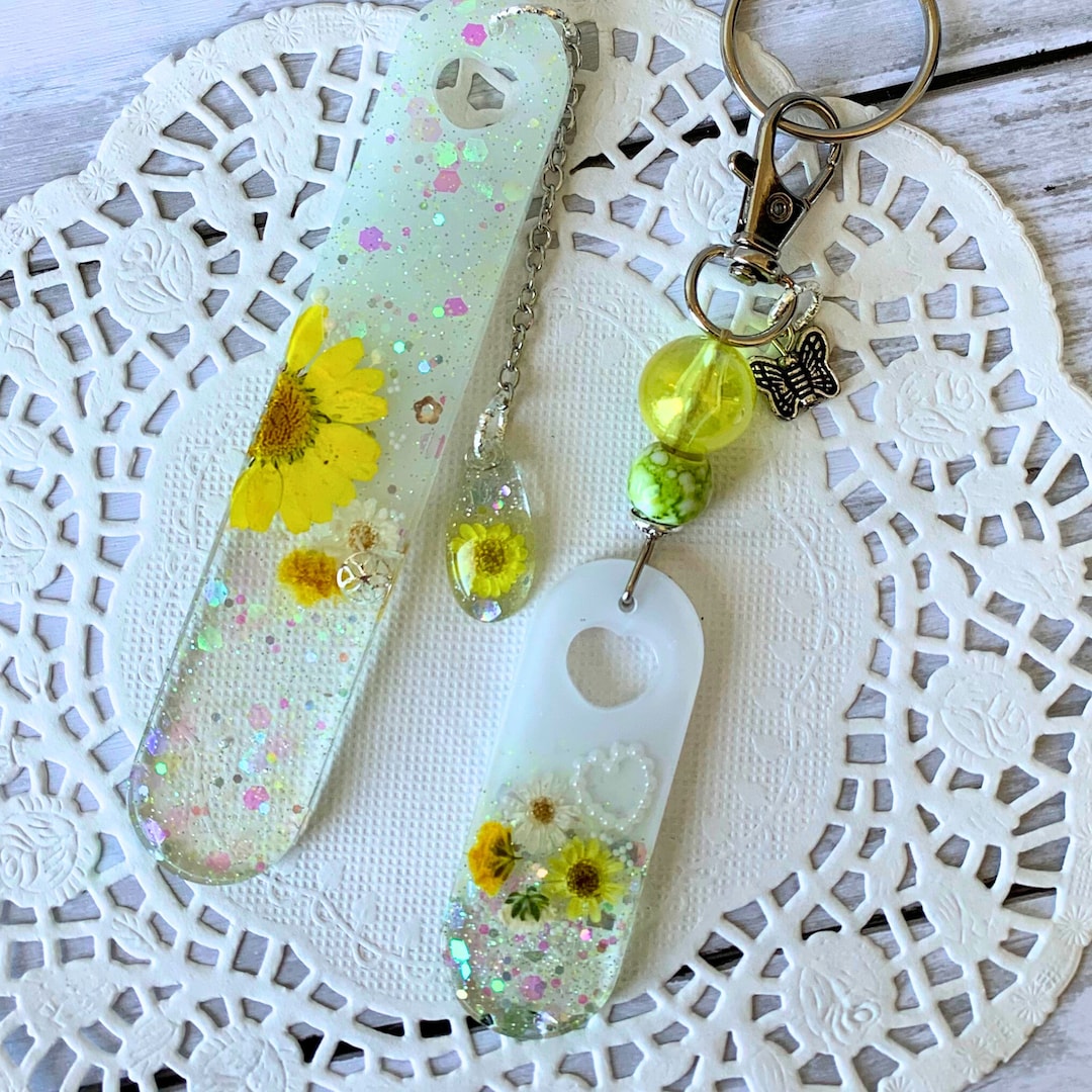 Resin Bookmark & Keychain Gift Set, Set of Two, Unique Gift, Purse ...