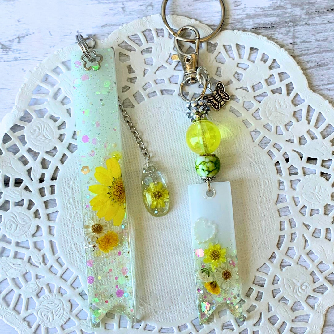 Resin Bookmark & Keychain Gift Set, Set of Two, Unique Gift, Purse ...