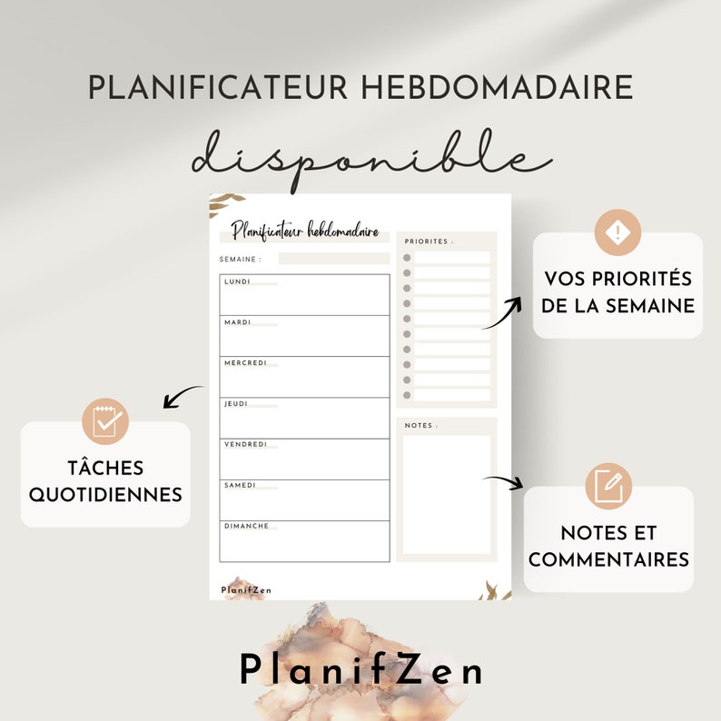 Weekly Planner Printable PDF, A4 Organizer, Agenda, Time Management ...