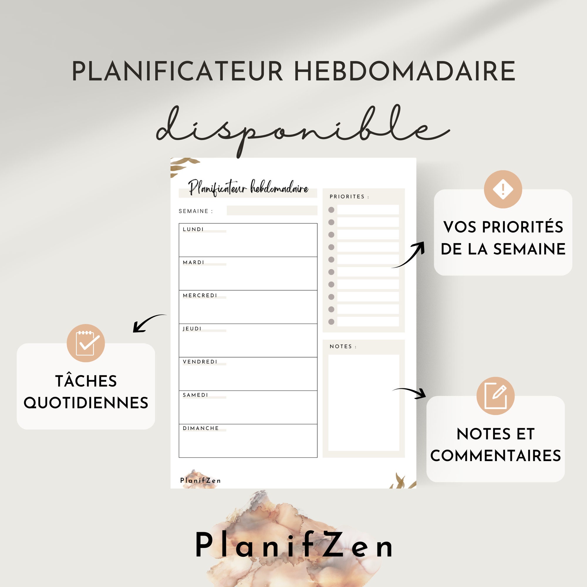 Weekly Planner Printable PDF, A4 Organizer, Agenda, Time Management ...