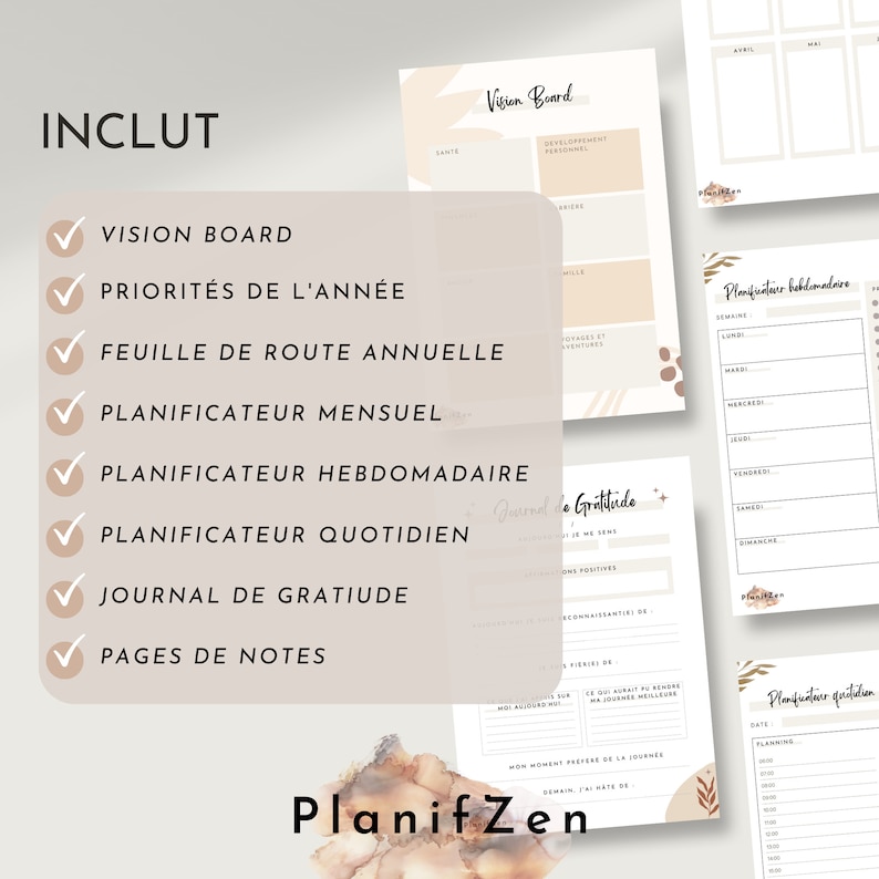 Printable Planning Kit Vision Board, Yearly, Monthly, Weekly and Daily ...