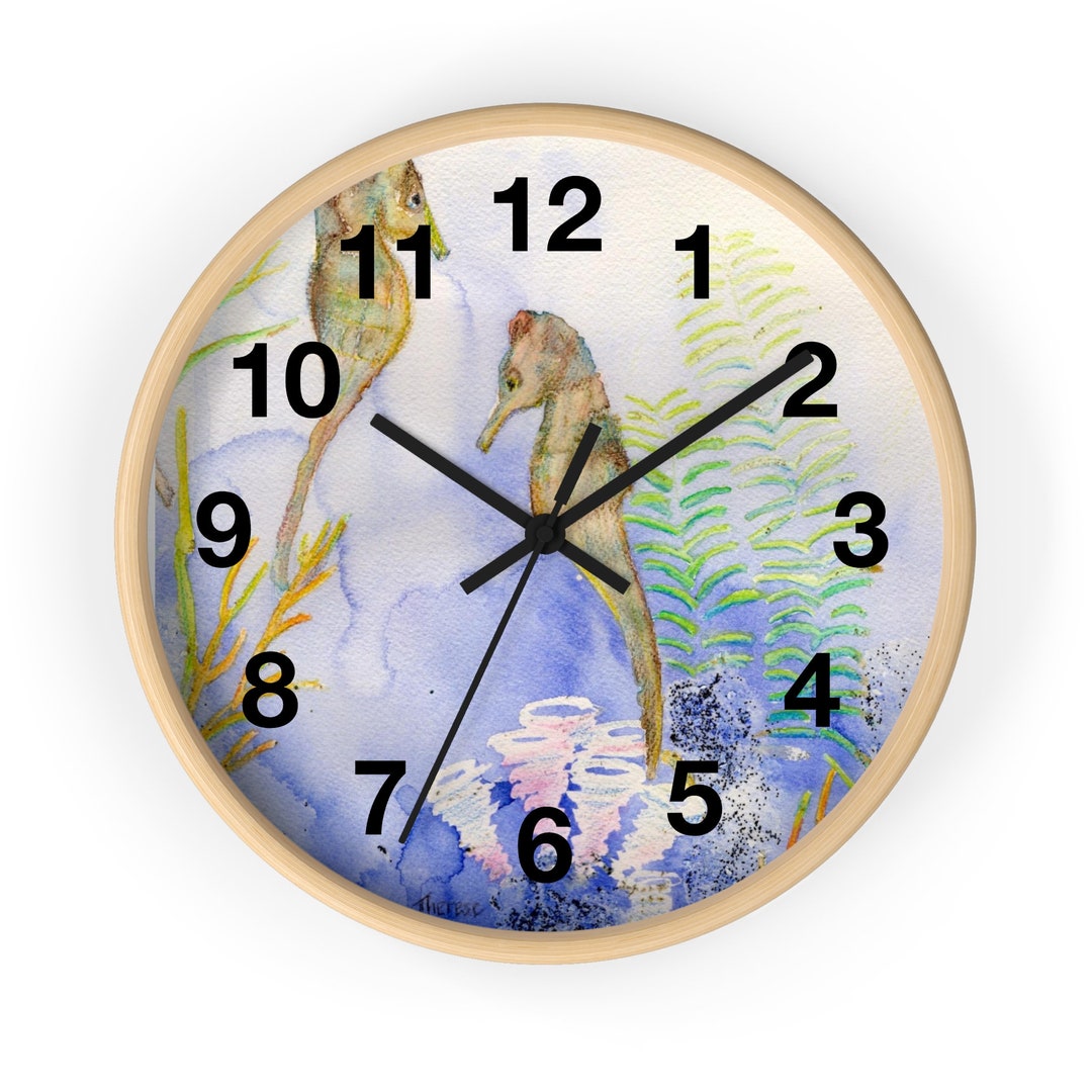 Soft Sea Wall Clock Seahorse Art Home Decor Pretty Art - Etsy