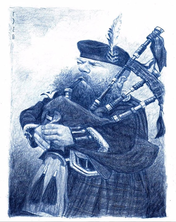 Bagpiper Drawing