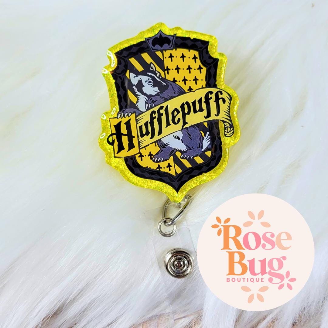 Wizard Badge Reel, Wizard Yellow Crest Badge Reel, Glitter Badge Reel ...