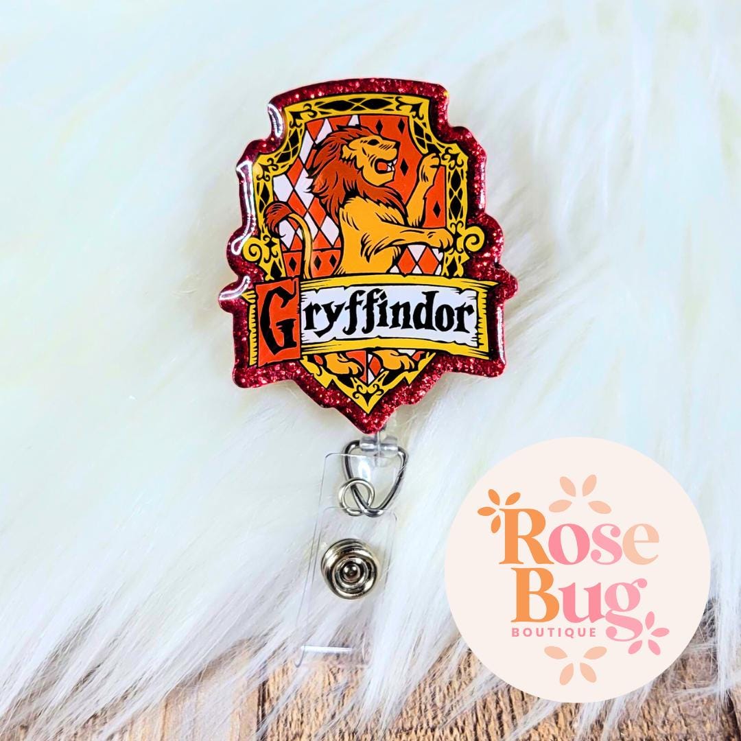 Wizard Badge Reel, Wizard Red Crest Badge Reel, Glitter Badge Reel ...