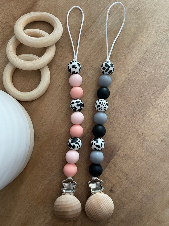 Cow Print Pacifier Clip Western Silicone Pacifier Clip | Etsy
