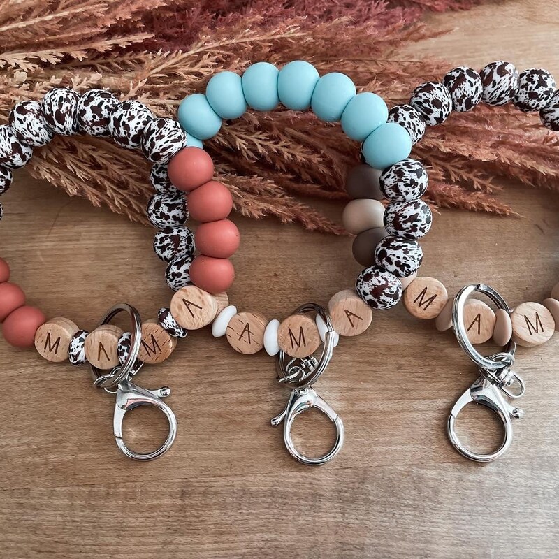 Mama Beaded Keychain - Etsy