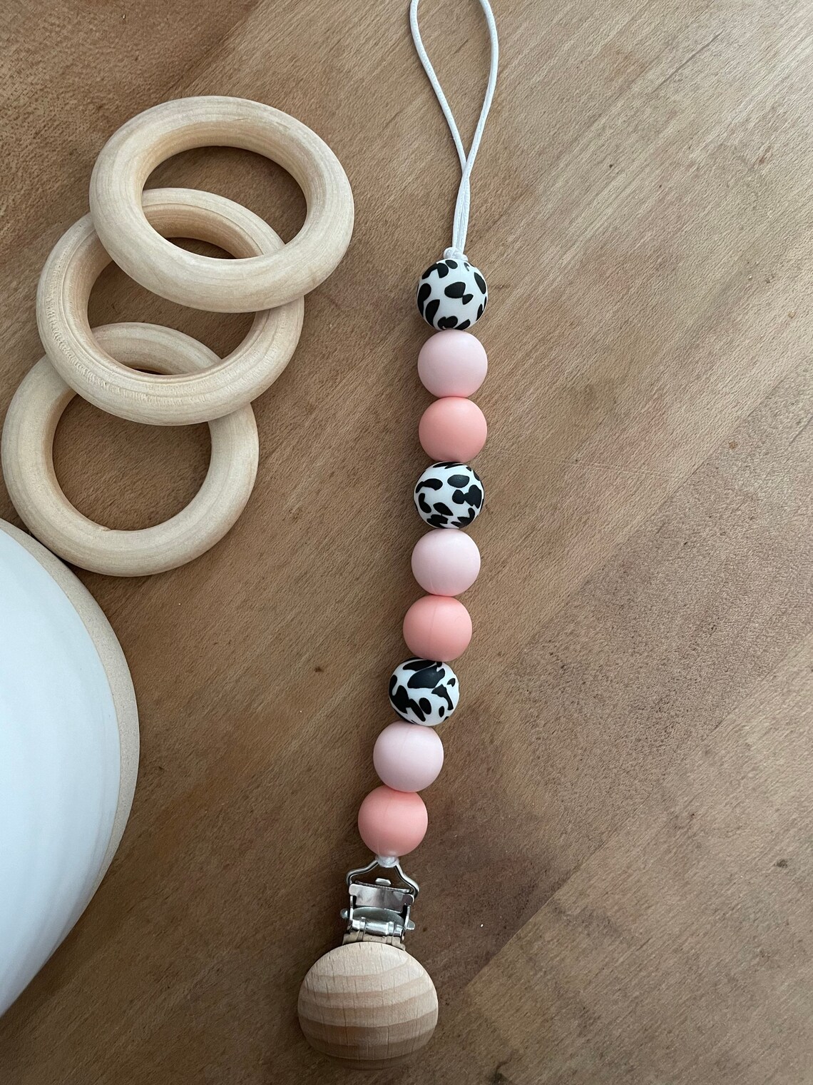 Cow Print Pacifier Clip Western Silicone Pacifier Clip | Etsy