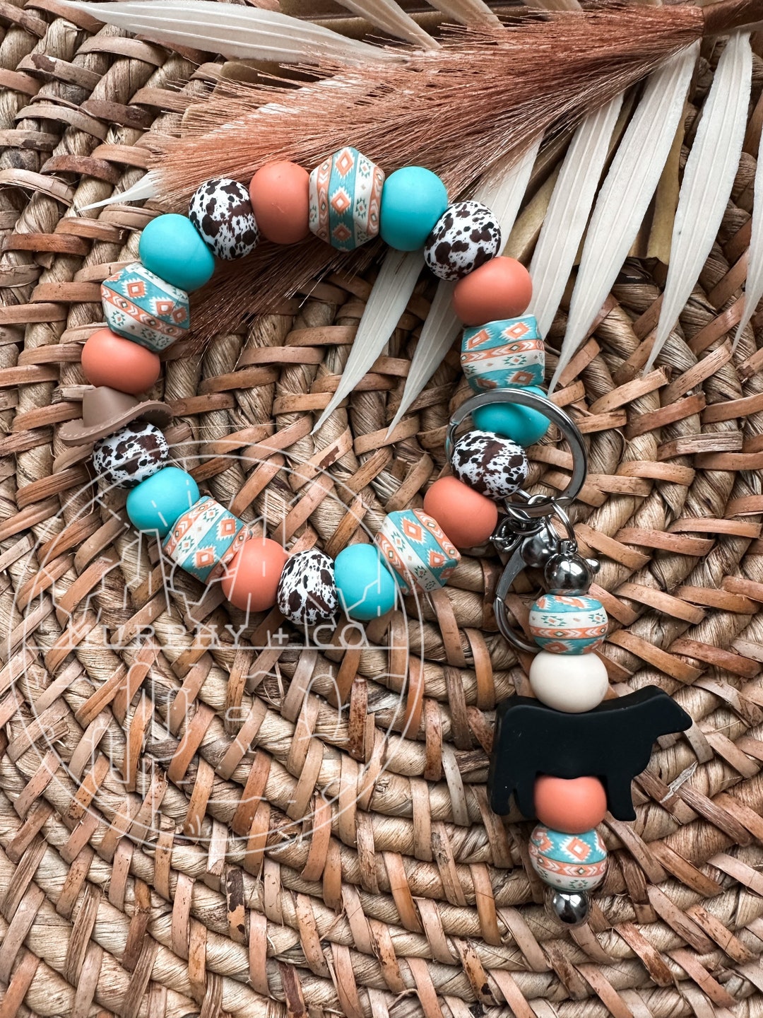 Western Silicone Keychain, Cow Print Keychain, Silicone Wristlet ...