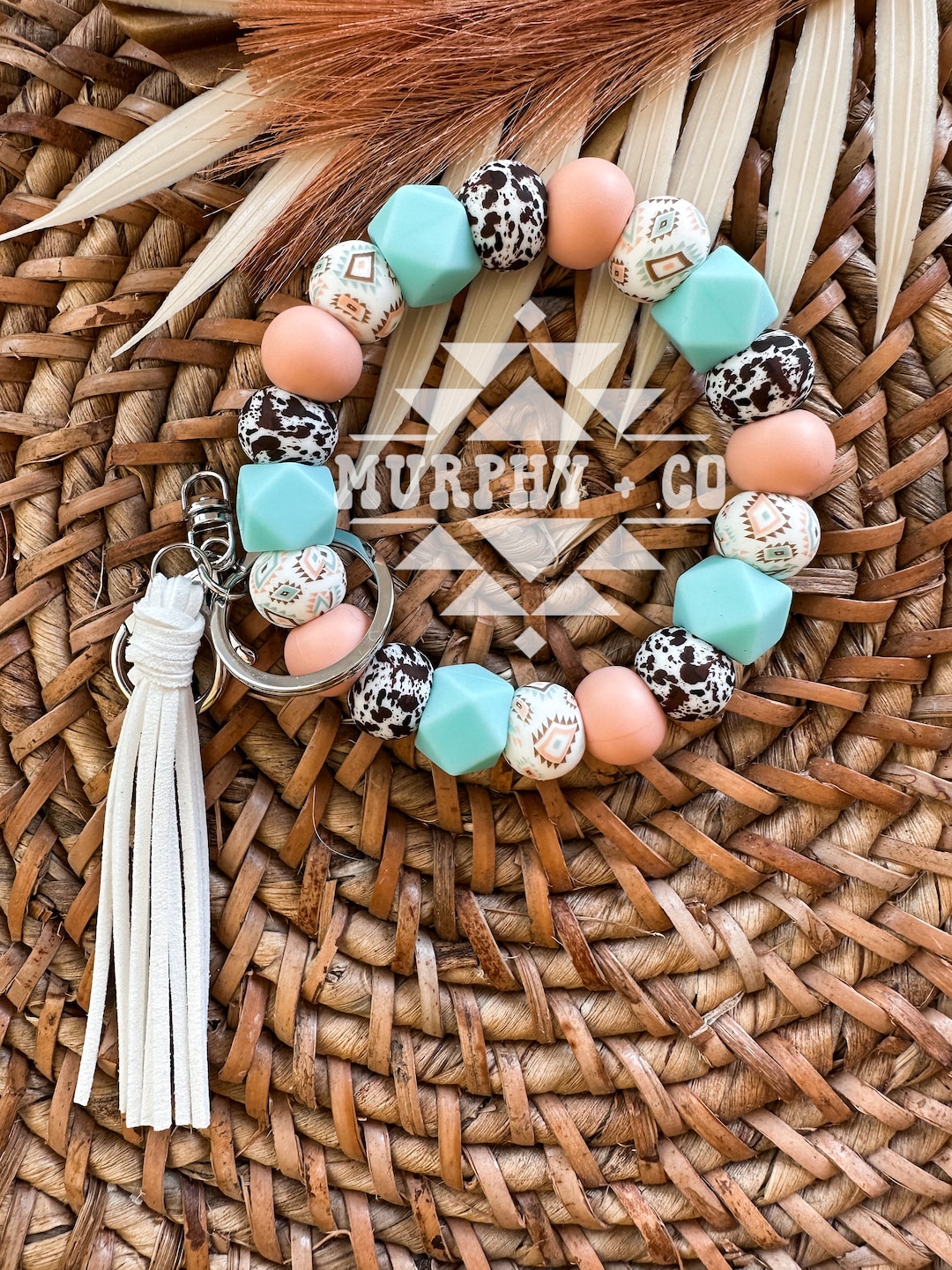 Western Silicone Keychain, Cow Print Keychain, Silicone Wristlet ...