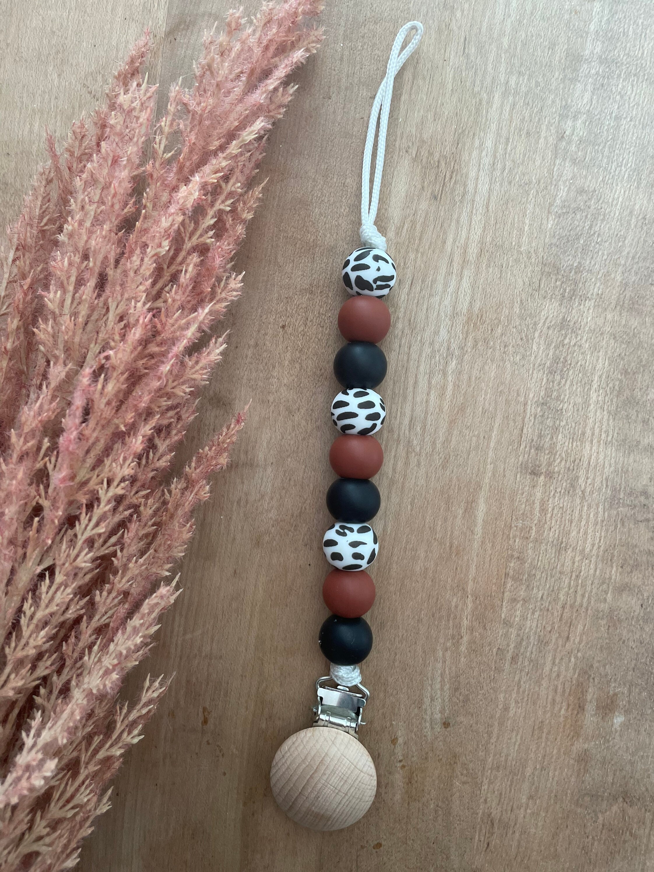 Cow Print Pacifier Clip Western Silicone Pacifier Clip - Etsy