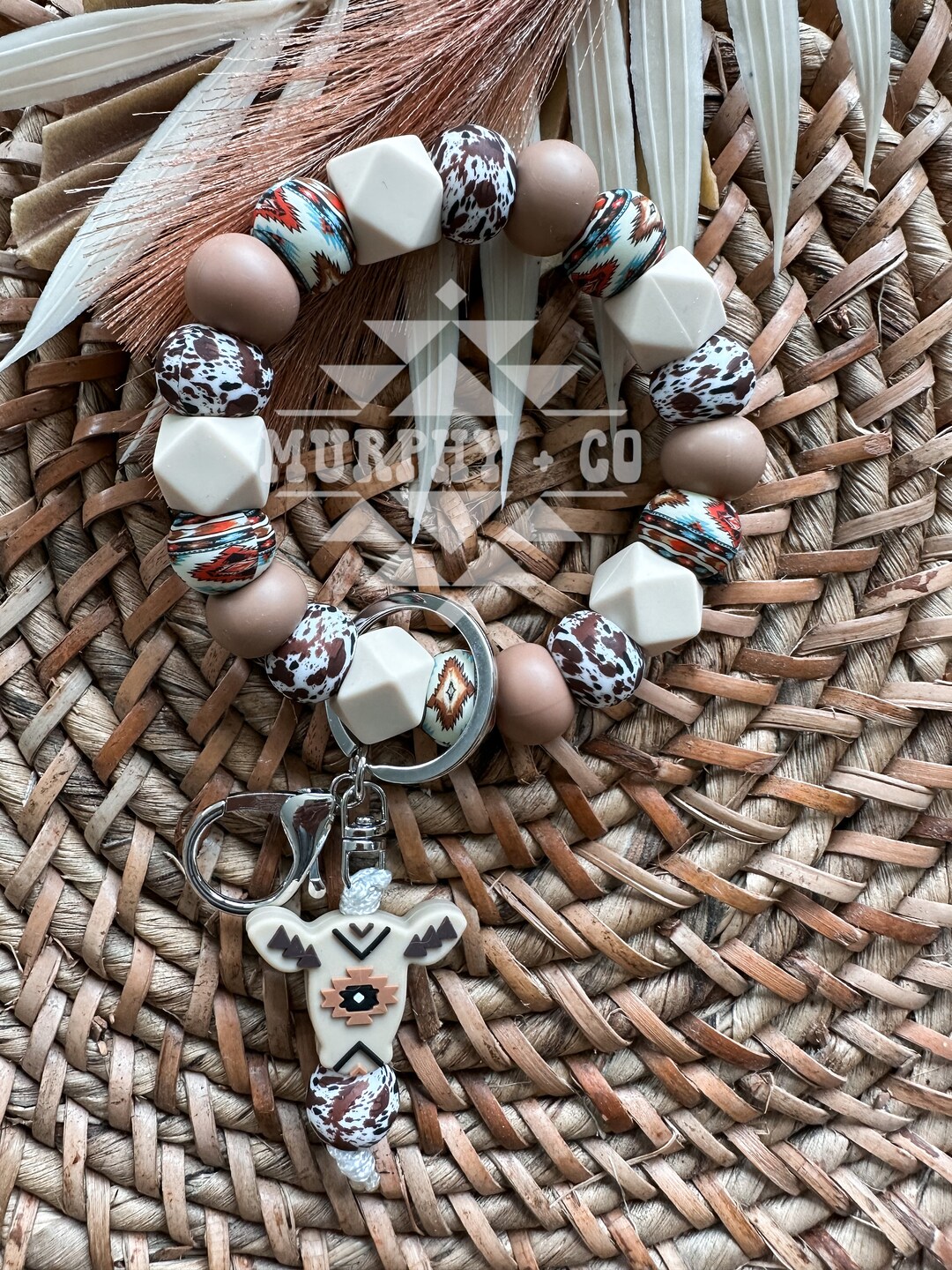 Western Silicone Keychain, Cow Print Keychain, Silicone Wristlet ...