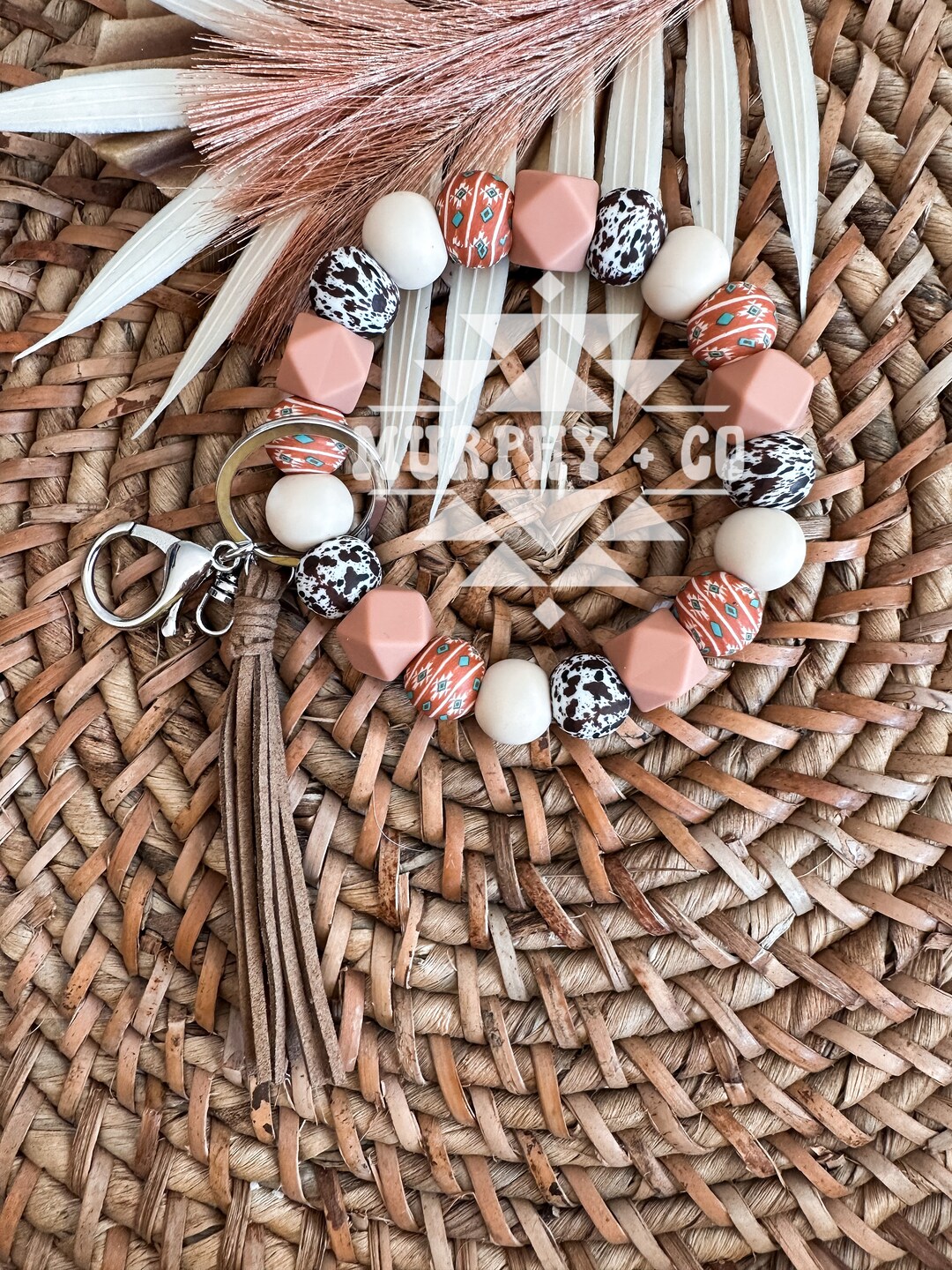 Western Silicone Keychain, Cow Print Keychain, Silicone Wristlet ...