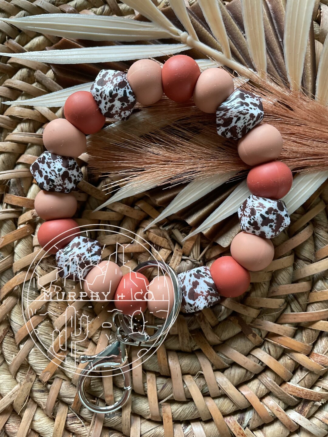 Western Silicone Keychain, Cow Print Keychain, Silicone Wristlet ...