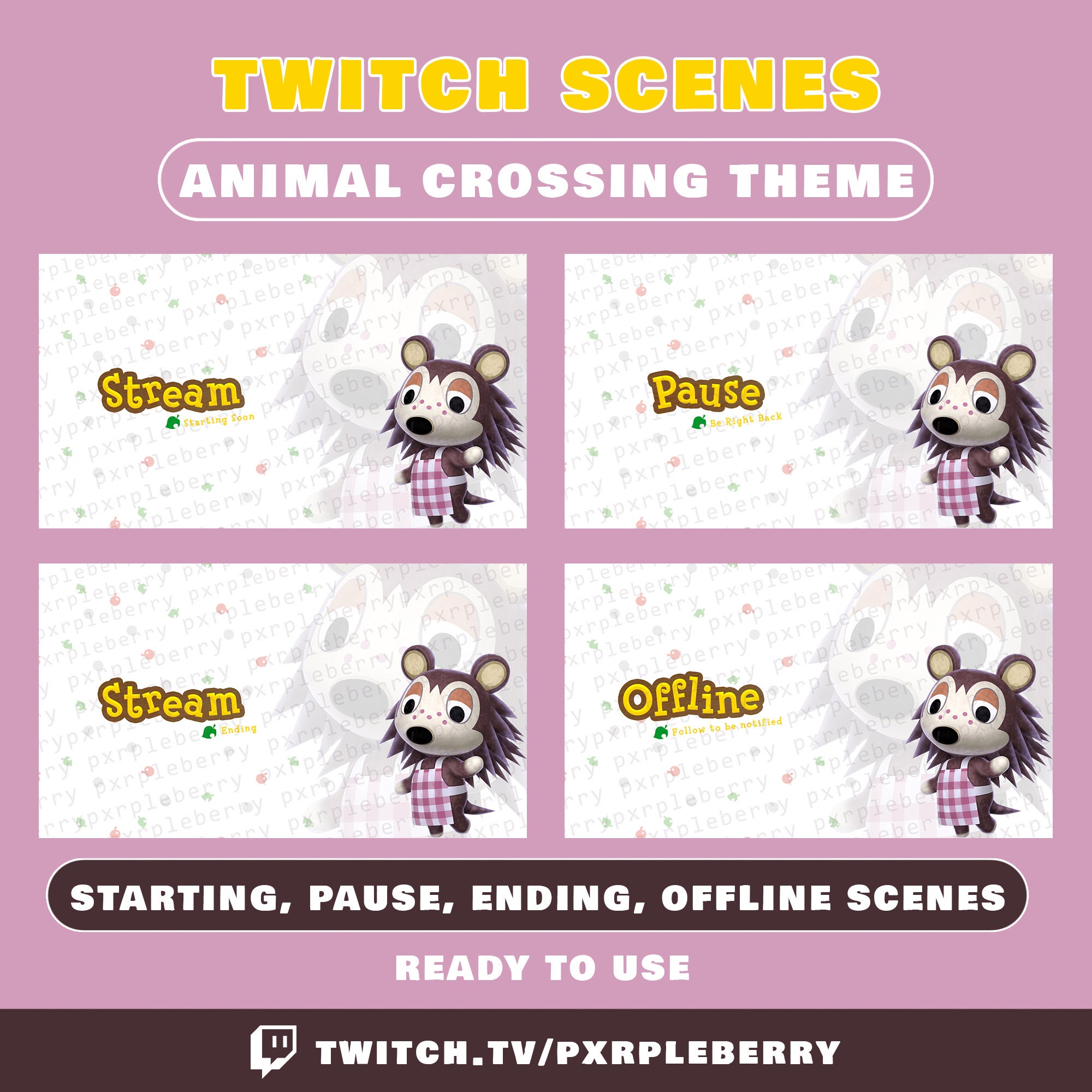 Twitch Scenes Overlays Animal Crossing Theme Stream - Etsy