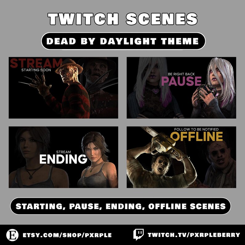 Twitch Scenes Overlays | Dead by Daylight Theme | CUSTOM | Stream ...