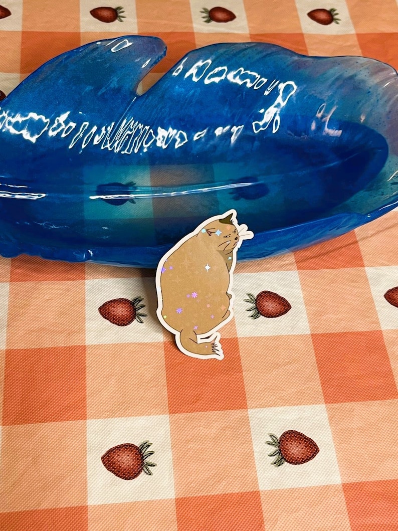 Grumpy Funny Fat Cat Inspired Waterproof Stickers for Hydroflask iPad ...