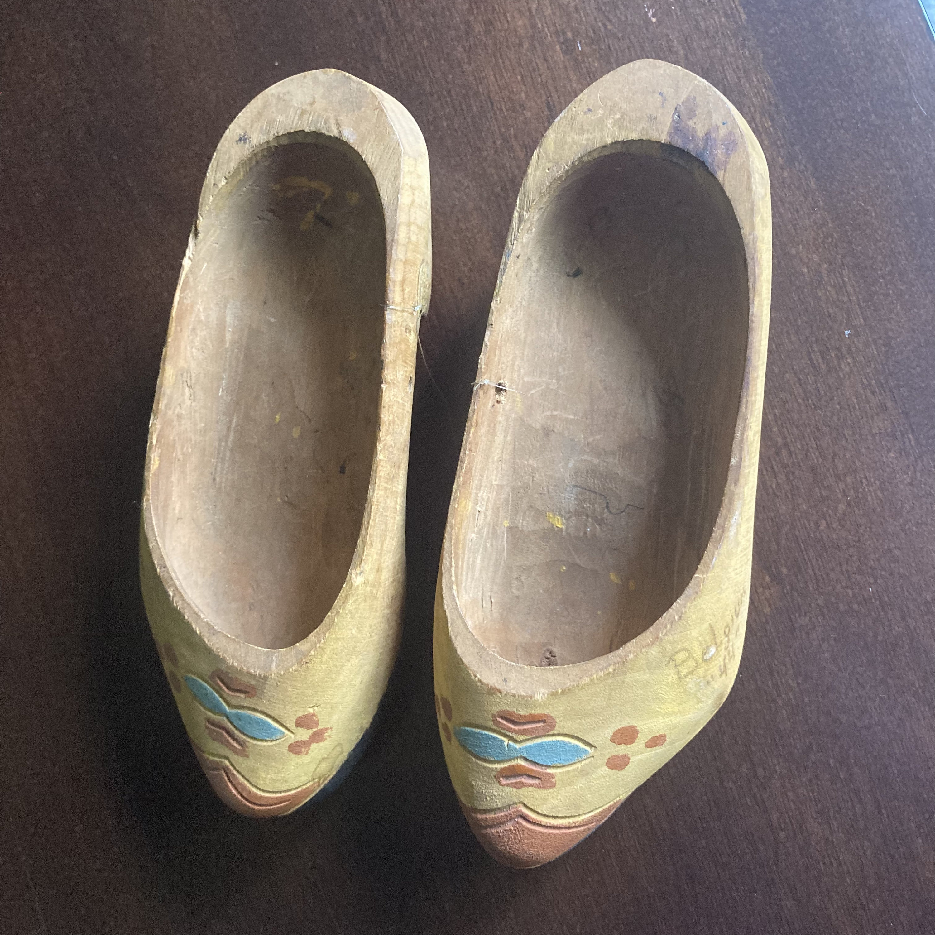 Antique Wooden Shoes From Belgium 1944, Hand Carved/handcrafted ...