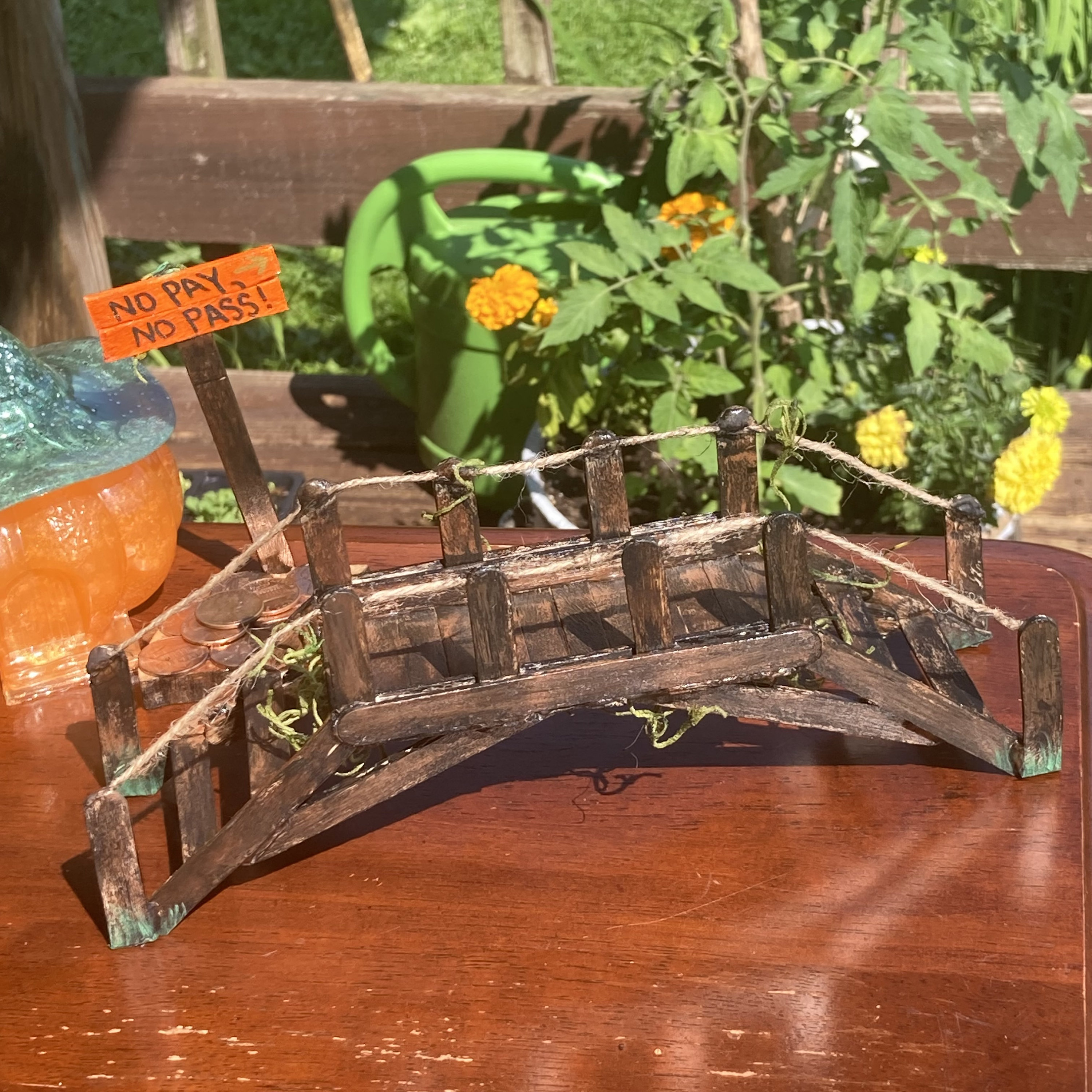 Troll Toll Bridge Mini Handcrafted Bridge With Sign - Etsy