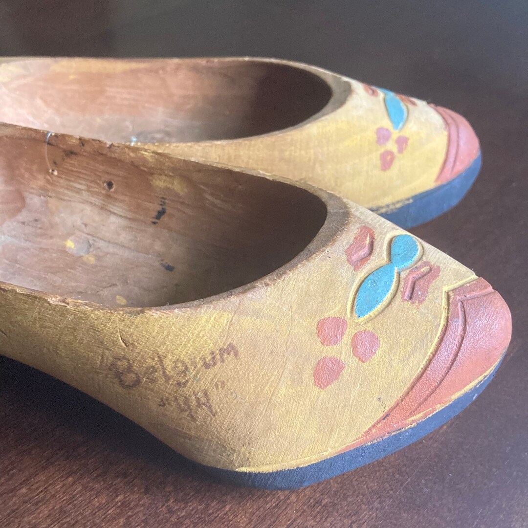 Antique Wooden Shoes From Belgium 1944, Hand Carved/handcrafted ...
