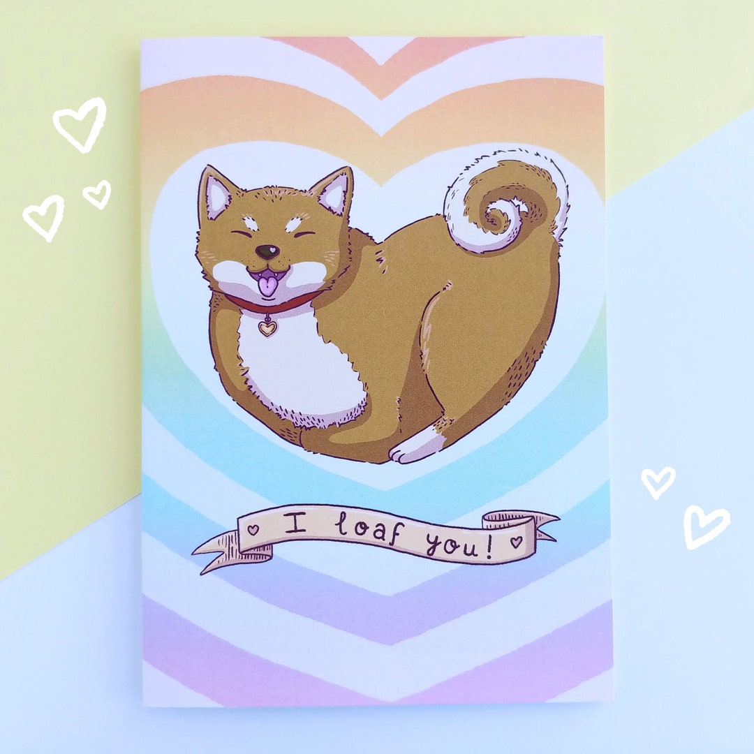 Cute Shiba Inu Dog A6 Card / I Love You / Anniversary / Best Friends ...