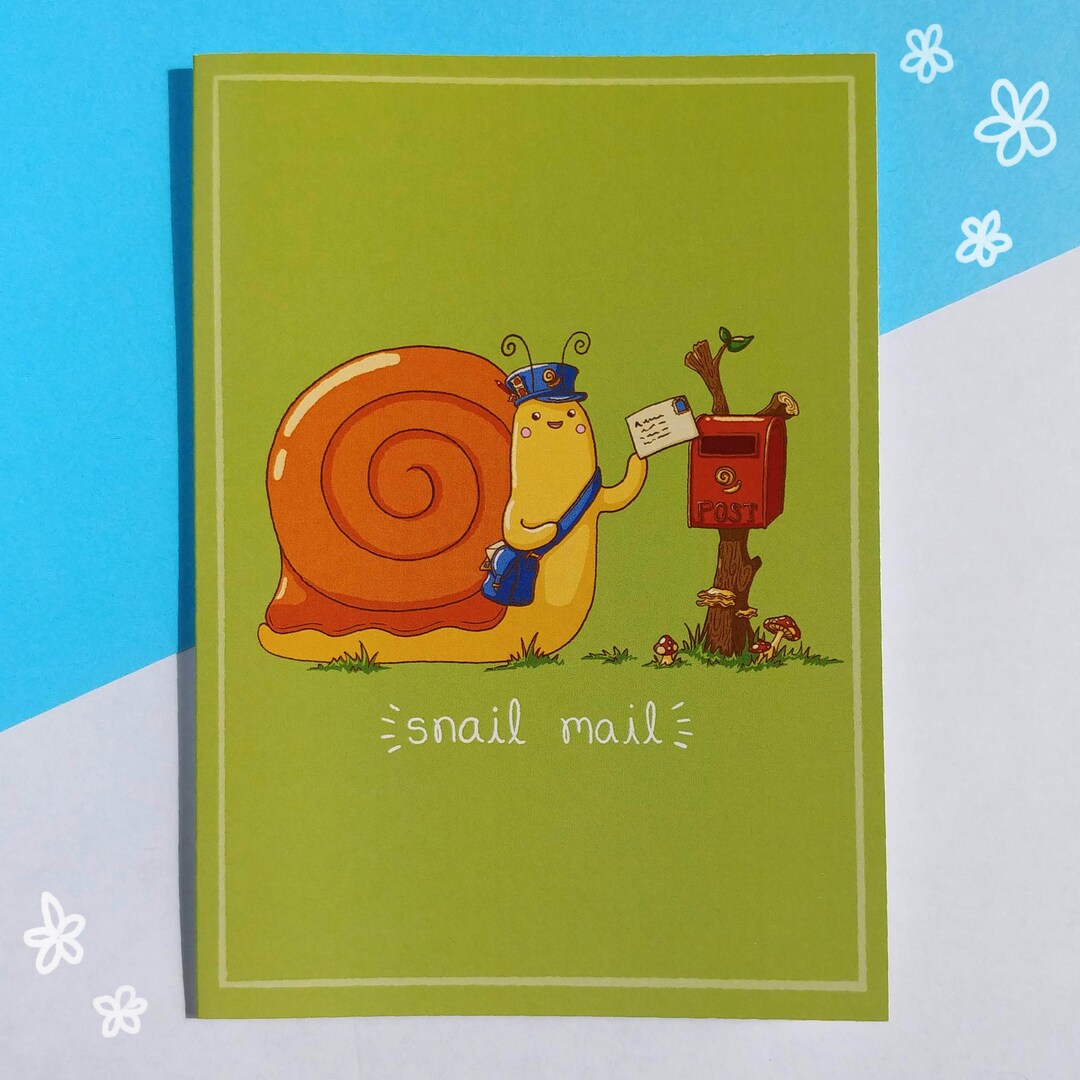 Cute Snail Mail Letter A6 Blank Card / Greetings Card / Plastic Free ...
