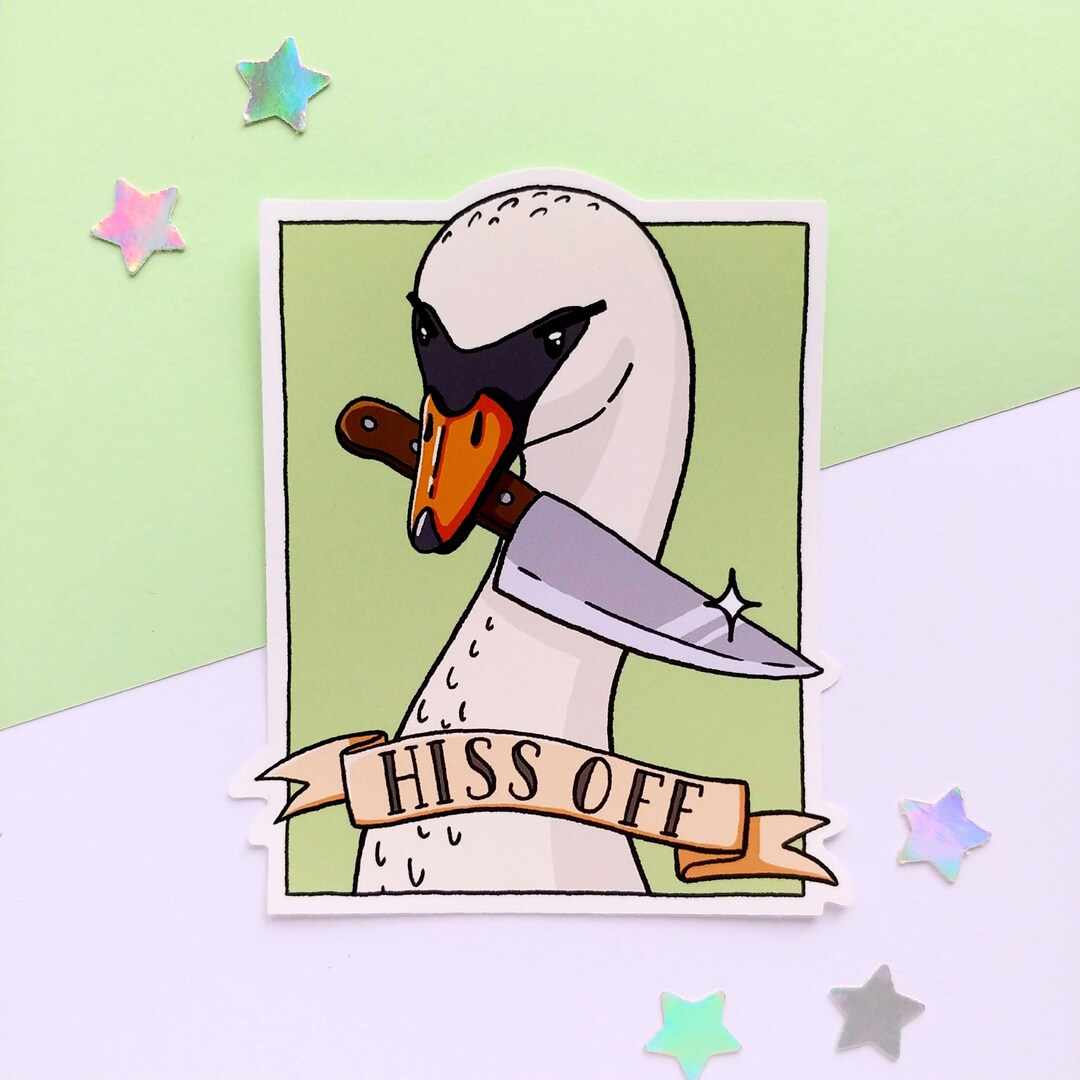 Swan Hiss off Glossy Vinyl Sticker / British Wildlife / Nature ...