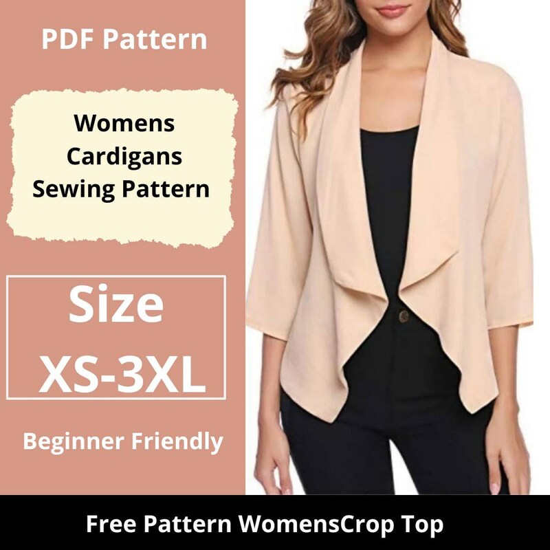 Cardigan Sewing Pattern - Etsy