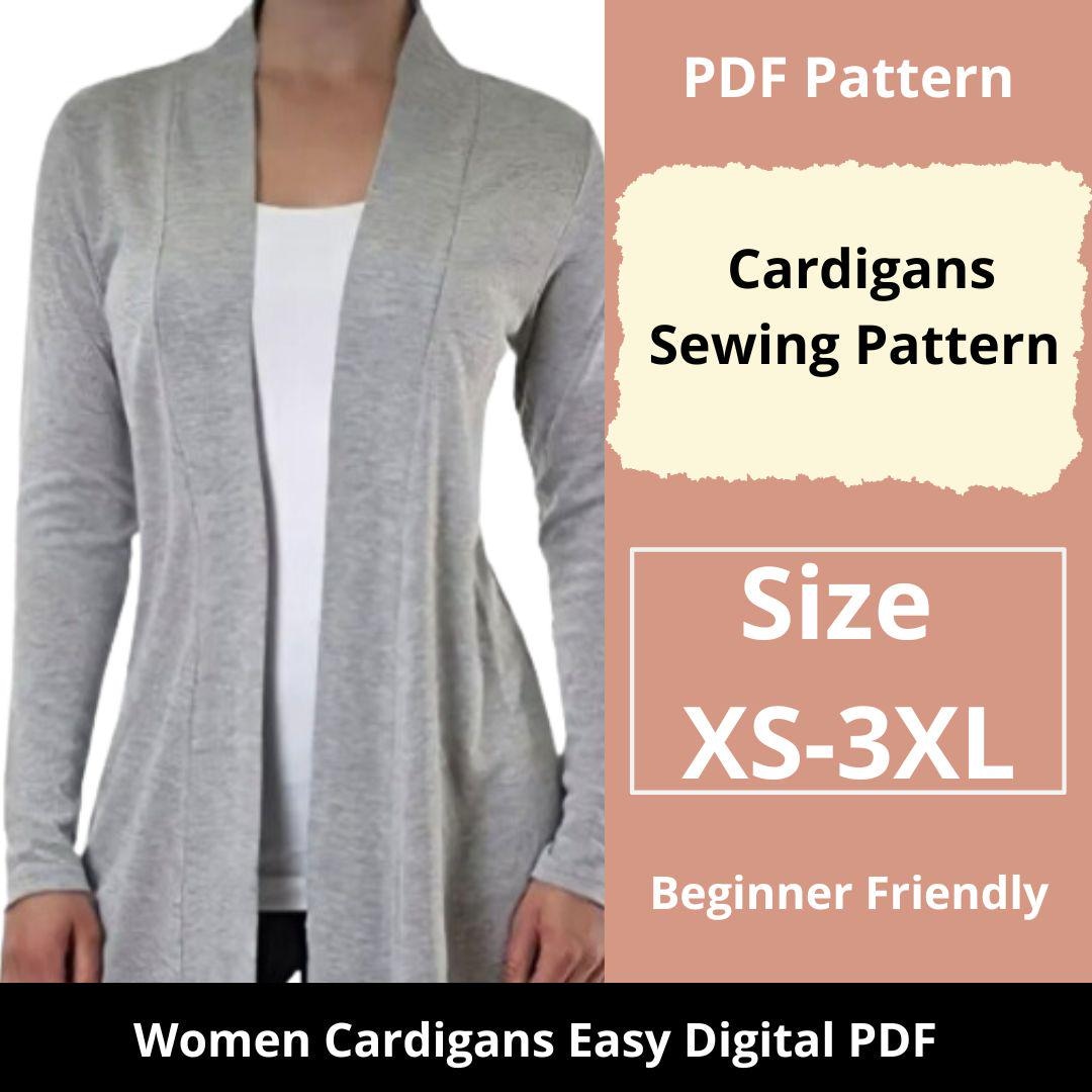 Cardigan Sewing Pattern PDF Sewing Pattern Sizes XS to 3XL Include ...