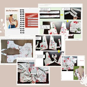 Tie Back Top Sewing Pattern Instant Download Open Back Womens Crop Top ...