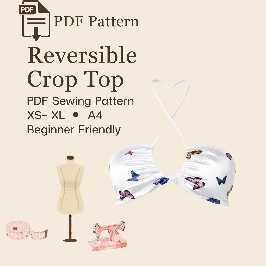 Reversible Bandeau Crop Top Sewing Pattern: XS-XL (digital PDF) - Etsy