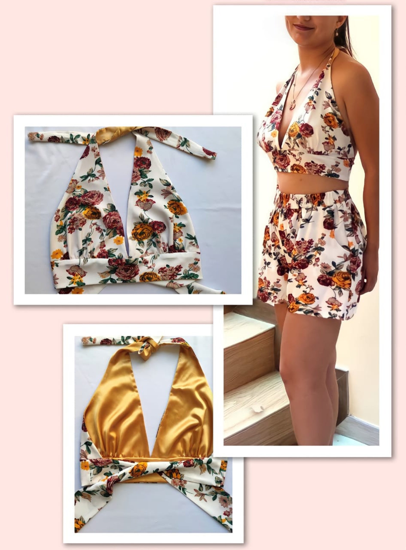 PDF Halter Crop Top Sewing Pattern Womens Halter Neck Bralet - Etsy