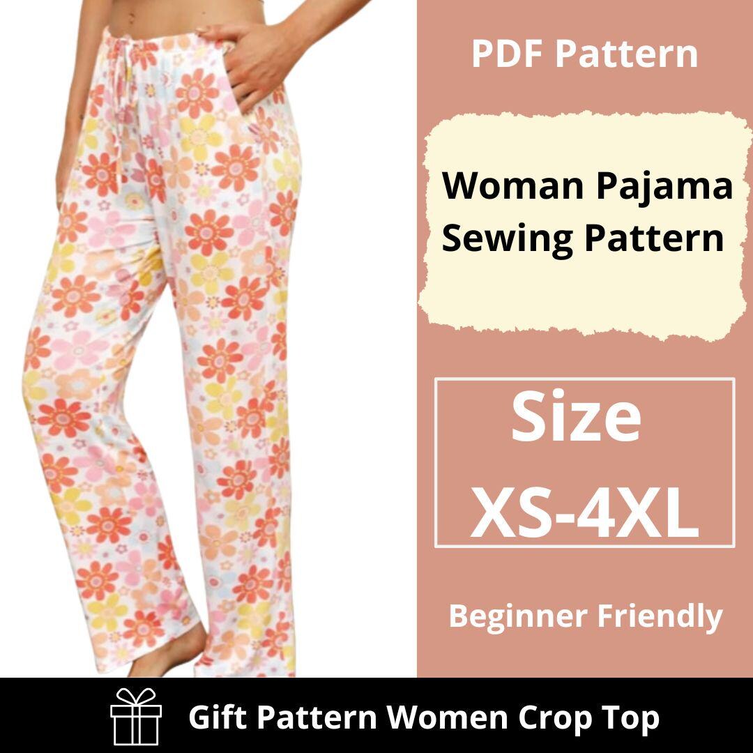 Woman Pajama Pants Sewing Pattern | Christmas Pajamas | Size XS to 4XL ...