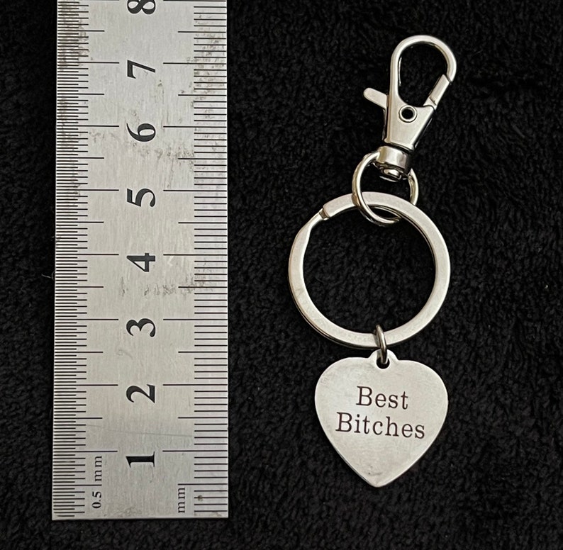 Pair of Best Bitches Gift Charm Keyring Word Charm Joke Bitch BFF Wine ...