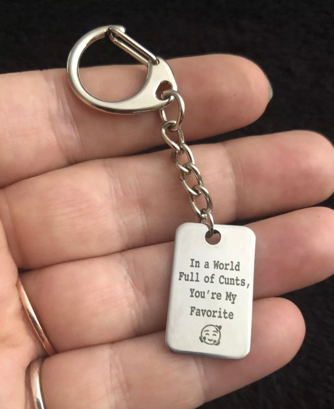 Small Favorite C*NT Keyring INSULT Funny SWEAR Word Charm Keychain Joke ...