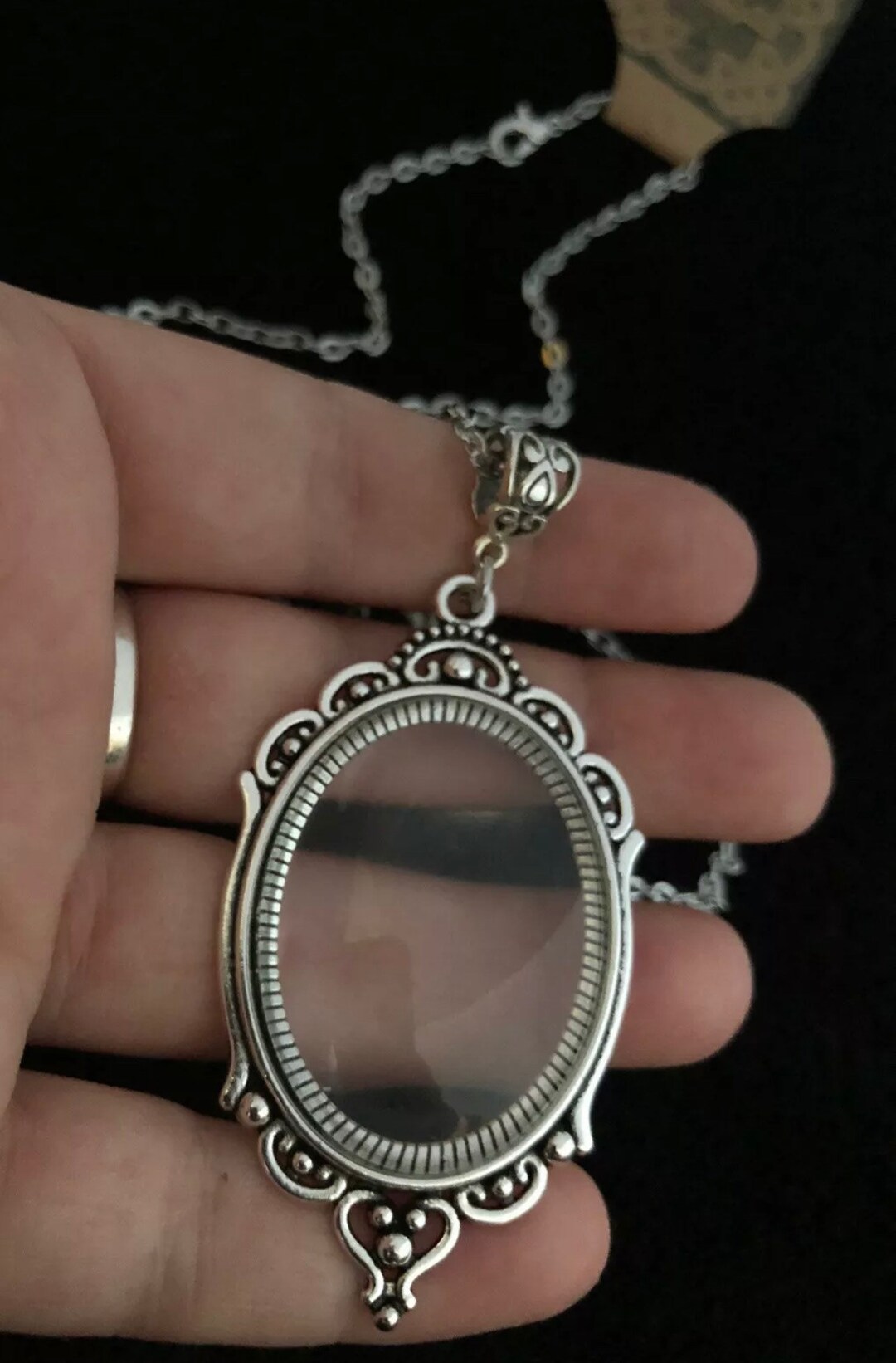 Giant Magnifying Glass Style Necklace Viking Style Pendant Long 30 Inch ...