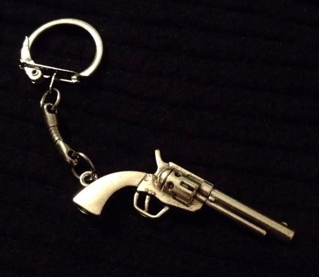 3D Gun Keyring Chain the Walking Dead Revolver Rick Grimes Gun Pendant ...