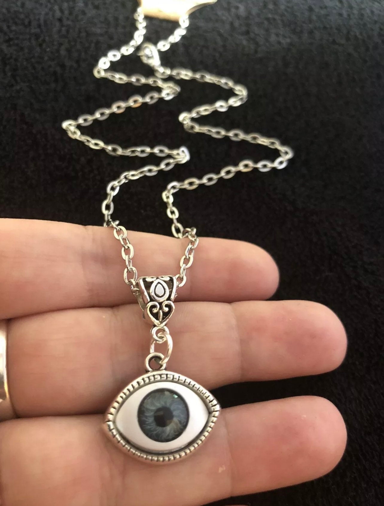 3D Oval Eye Necklace Eyeball Pendant on 18 Inch Chain Cameo - Etsy