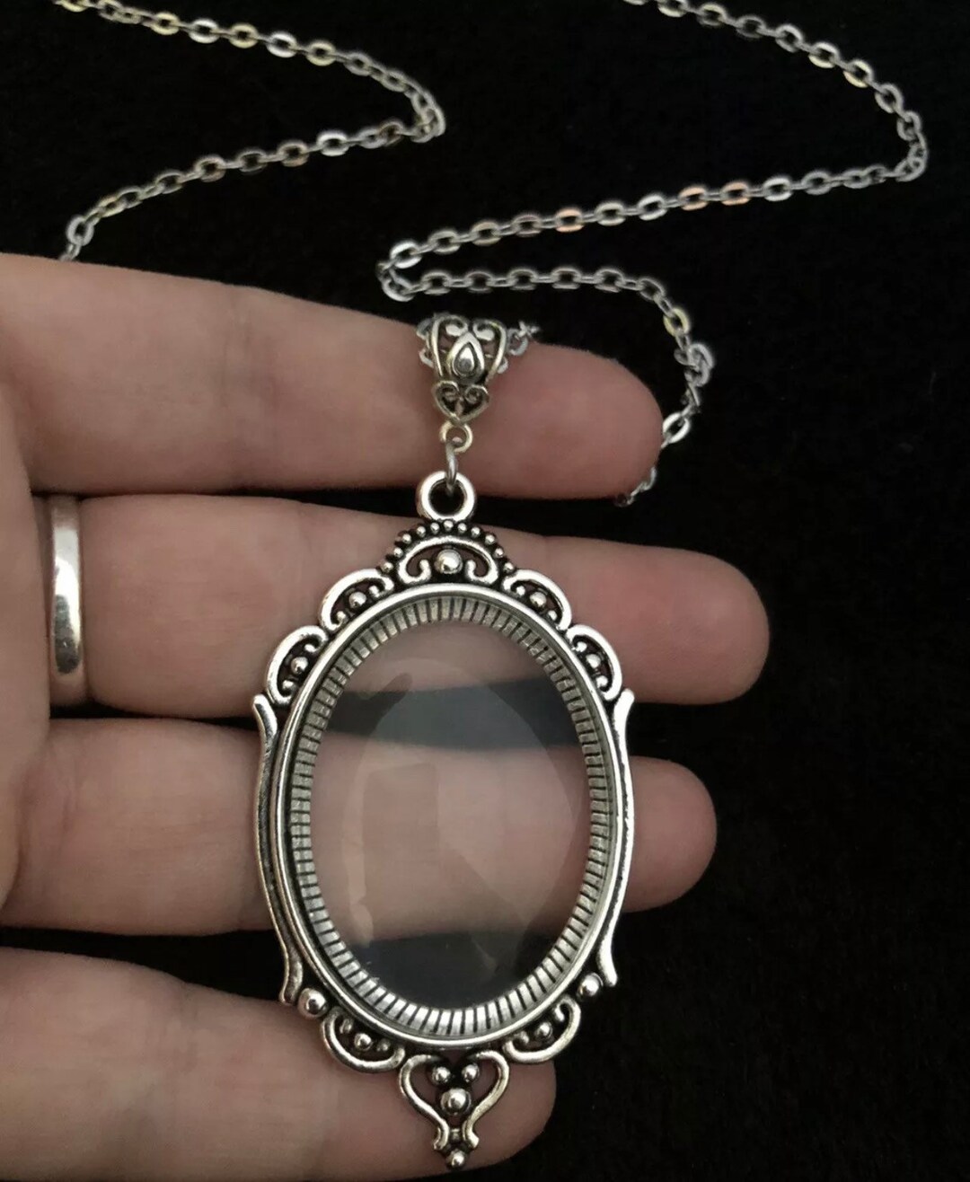 Giant Magnifying Glass Style Necklace Viking Style Pendant Long 30 Inch ...