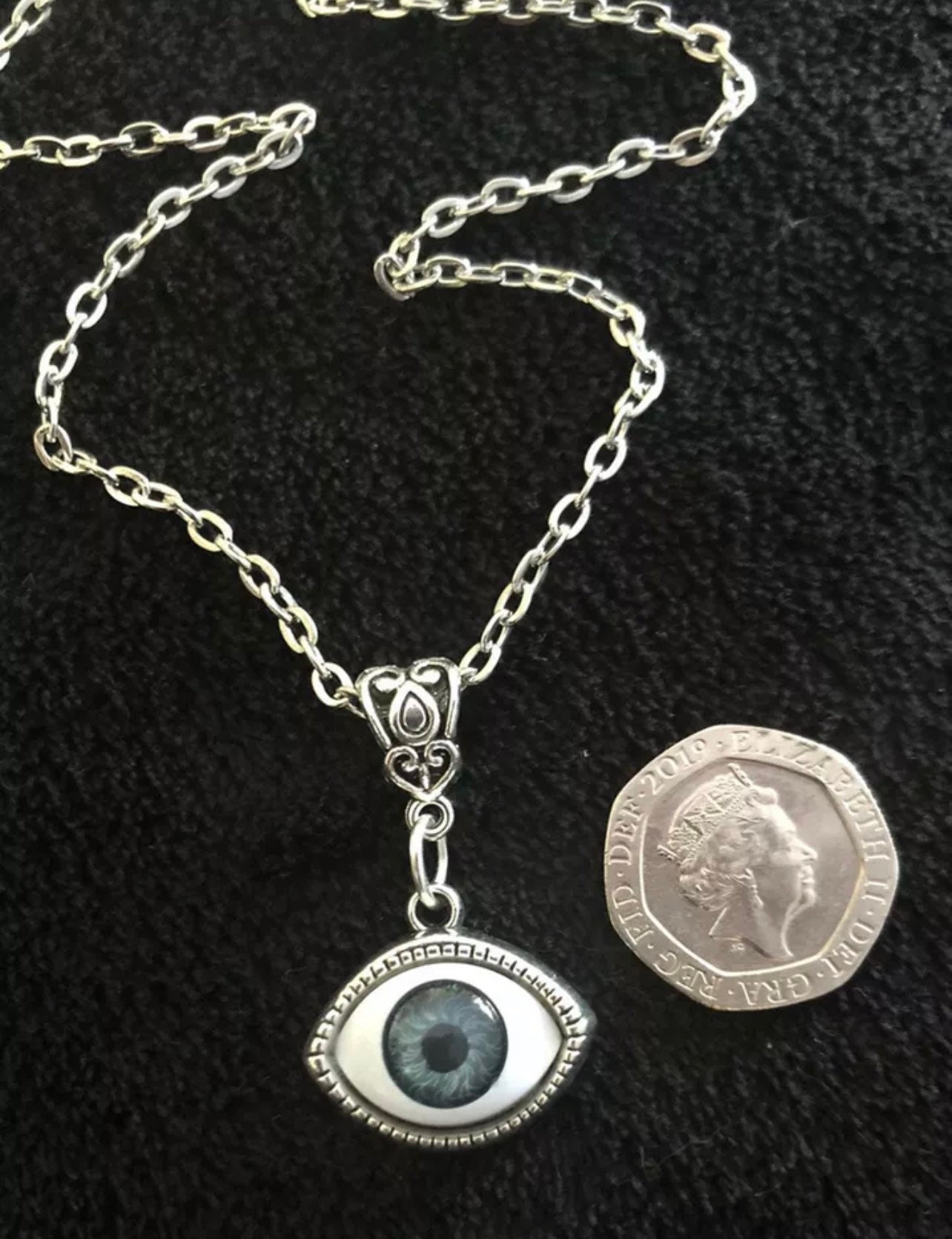 3D Oval Eye Necklace Eyeball Pendant on 18 Inch Chain Cameo - Etsy