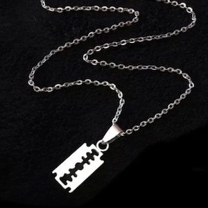 Razor Blade Necklace Pendant 18” Chain Silver It’s Ok Not to Be Ok ...