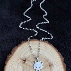 Stainless Steel Wolf Head Charm Necklace Pendant Native American Animal ...